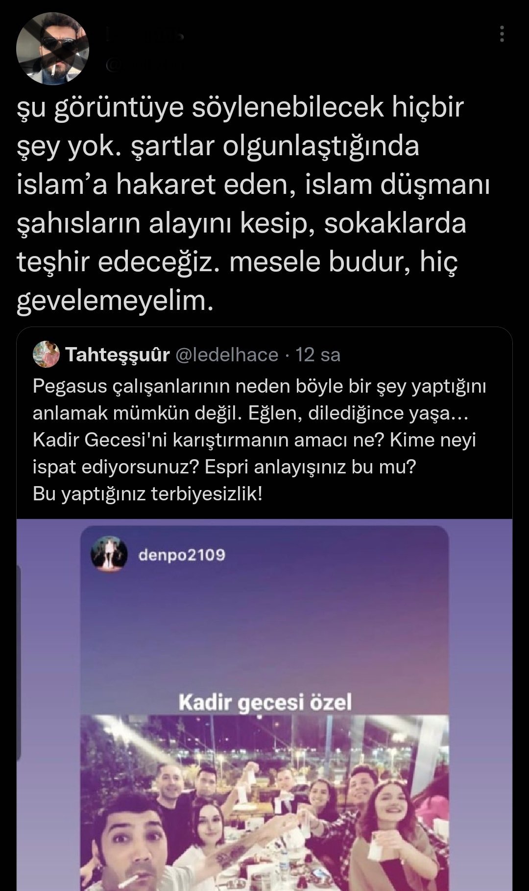 dinime saygı duy diyen müslüman tatavası - uludağ sözlük galeri