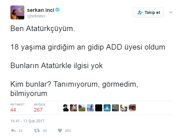 serkan inci nin atatürkçü olması - uludağ sözlük