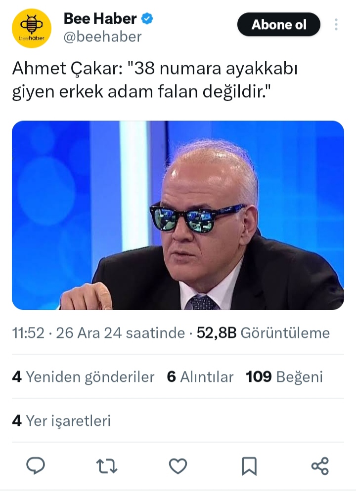 38 numara ayakkabı giyen erkek adam falan değildir - uludağ sözlük